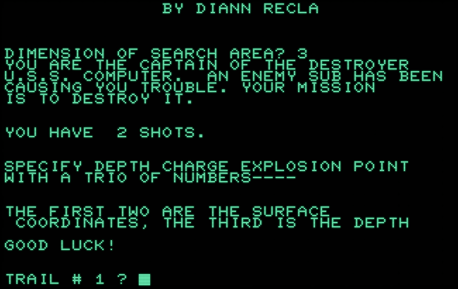 Depth Charge | Classic retro game for the Commodore PET Computer