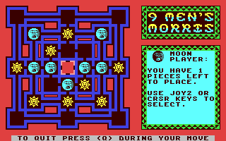 Play 9 Mens Morris | Commodore 64 Online Game