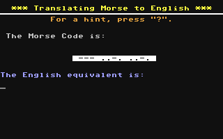 Play Morse Code | Commodore 64 Online Game