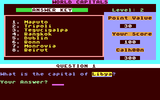 Play World Capitals | Commodore 64 Online Game