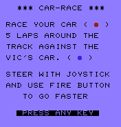 Play Car Race | Commodore Vic-20 Online Game