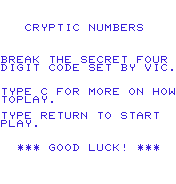 Play Cryptic Numbers | Commodore Vic-20 Online Game