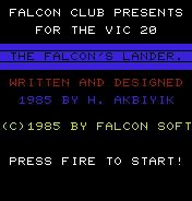Play Falcons Lander | Commodore Vic-20 Online Game