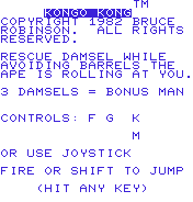 Play Kongo Kong | Commodore Vic-20 Online Game