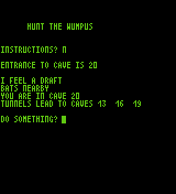 Play Hunt the Wumpus | Commodore Vic-20 Online Game
