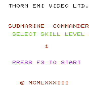 Play Submarine Commander | Commodore Vic-20 Online Game