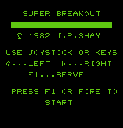 Play Super Breakout | Commodore Vic-20 Online Game