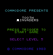 Play Tooth Invaders | Commodore Vic-20 Online Game