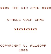Play VIC Open, The | Commodore Vic-20 Online Game